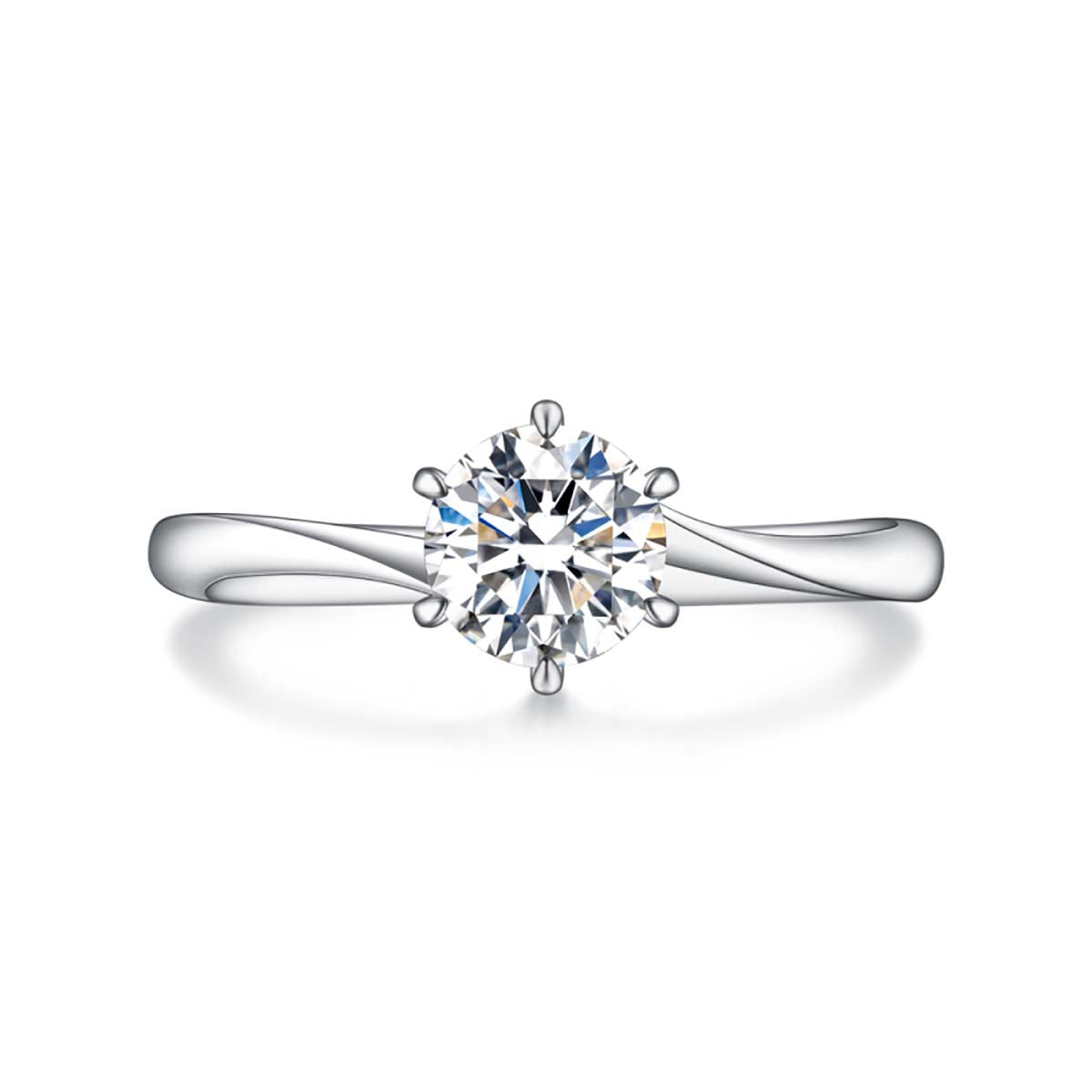 Classic Six-Prong Swirl Style Diamond Engagement Ring Setting – AESDIA